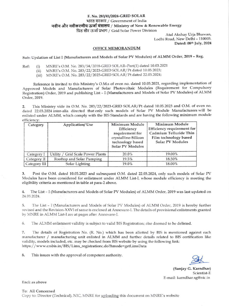 ALMM Solar PV Modules Manufacturers List | PDF | Solar Power ...