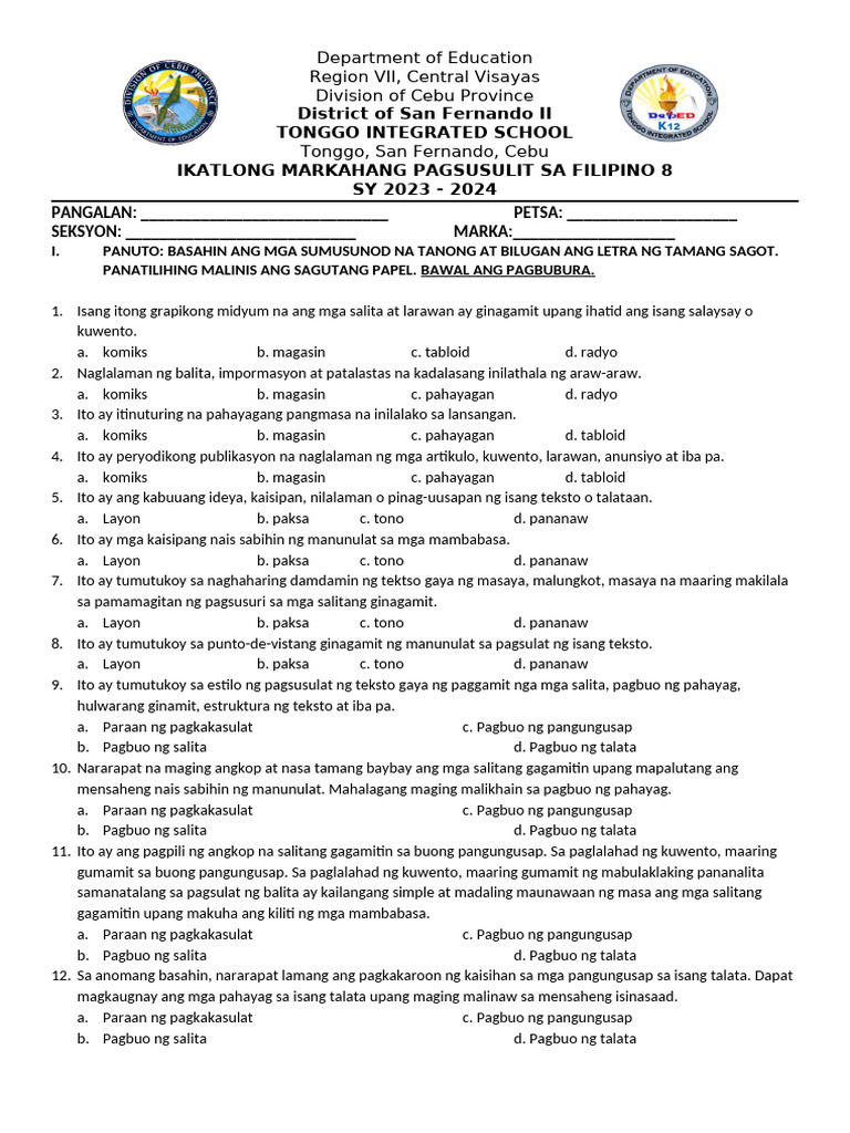 Filipino 8 | PDF