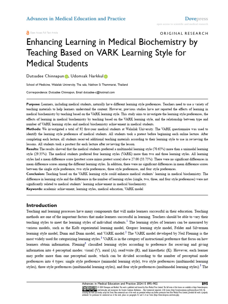 AMEP 472532 Enhancing Learning in Medical Biochemistry by Teaching ...