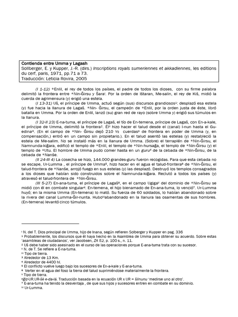 Contienda Entre Umma y Lagash | PDF | Ciencias sociales