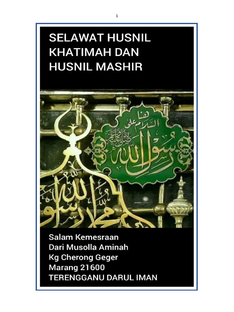 Selawat Husnil Khatimah dan Husnil Mashir | PDF | Agama & Spiritualitas