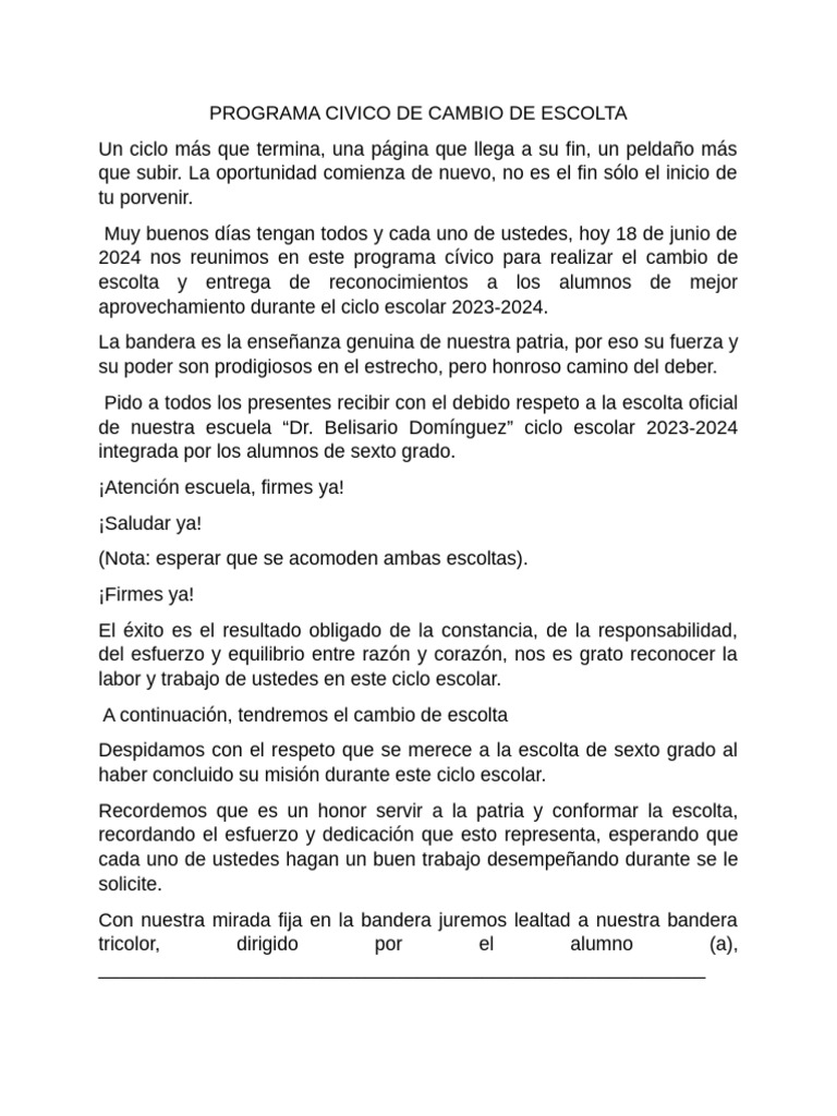 Programa Civico de Cambio de Escolta | PDF | Estudios de idiomas extranjeros