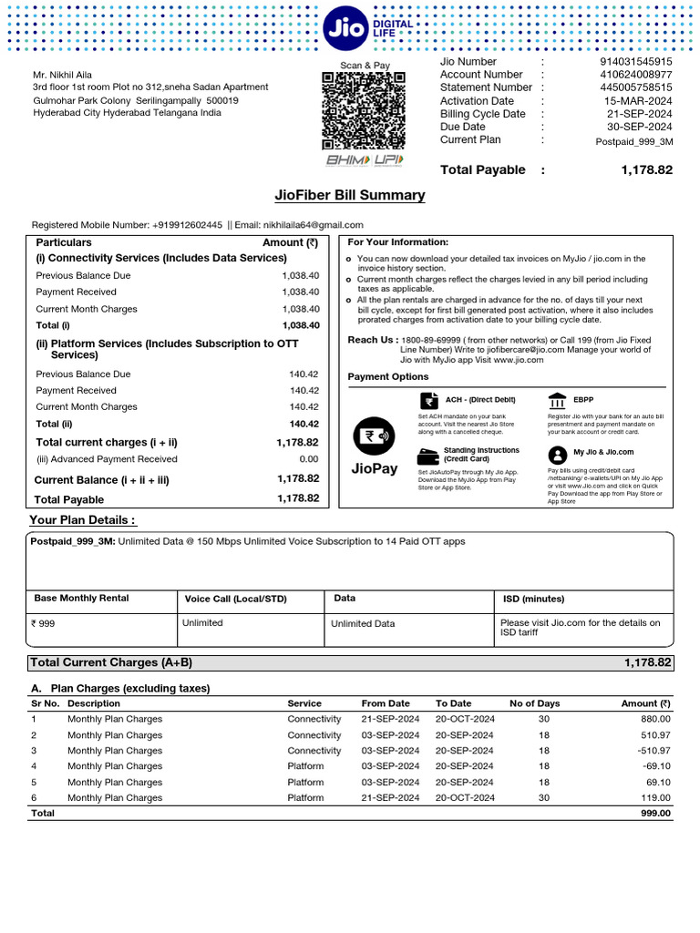 Jio Fiber Bill Krishna Tours | PDF | Payments | Banks