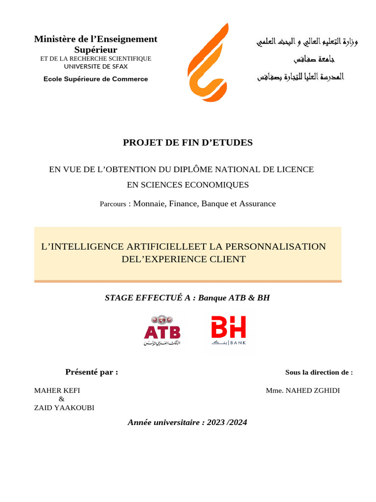 Projet de Fin D'etude Finale Maher Et Zaid | PDF | Intelligence ...