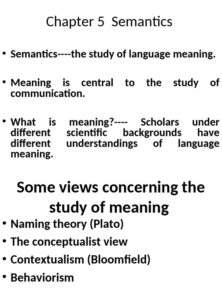 Chapter 4 Semantics | PDF | Semantics | Concept