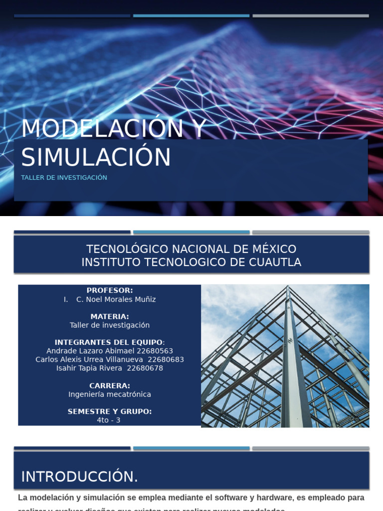 Presentacion Modelacion y Simulacion | PDF | Simulación | Ingeniería