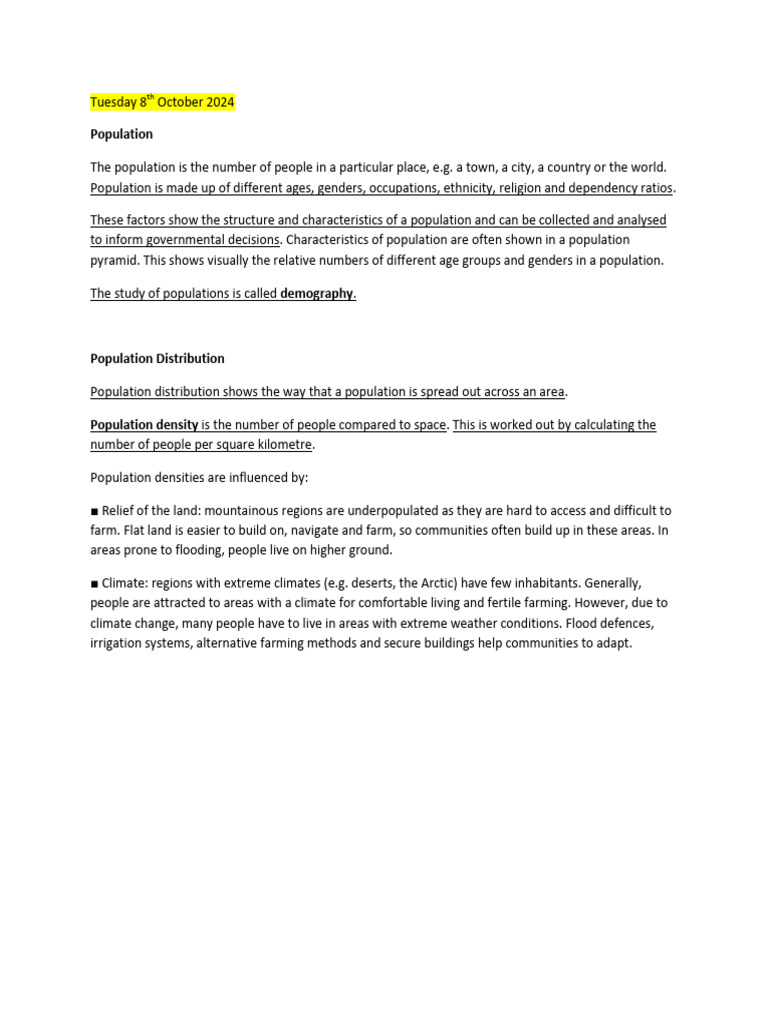 Poopulation and Population Distribution | PDF