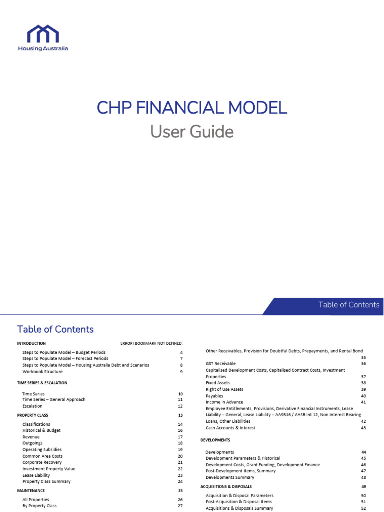 chp-financial-model-user-guide-july-2021 | PDF | Balance Sheet | Budget