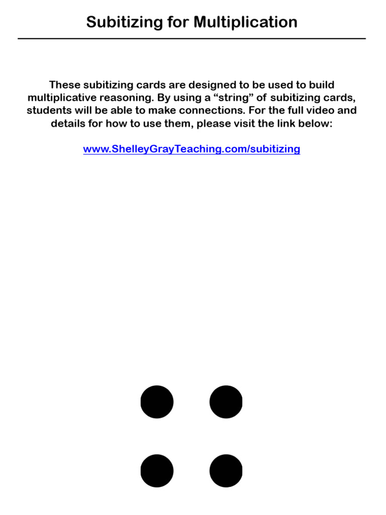 Multiplication Subitizing Cards Sample | PDF | Career & Growth | Games ...