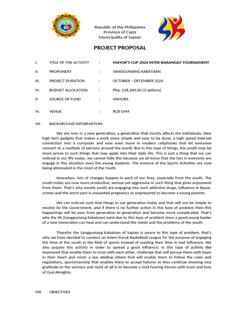 PROJECT-PROPOSAL-LARONG-PINOY | PDF