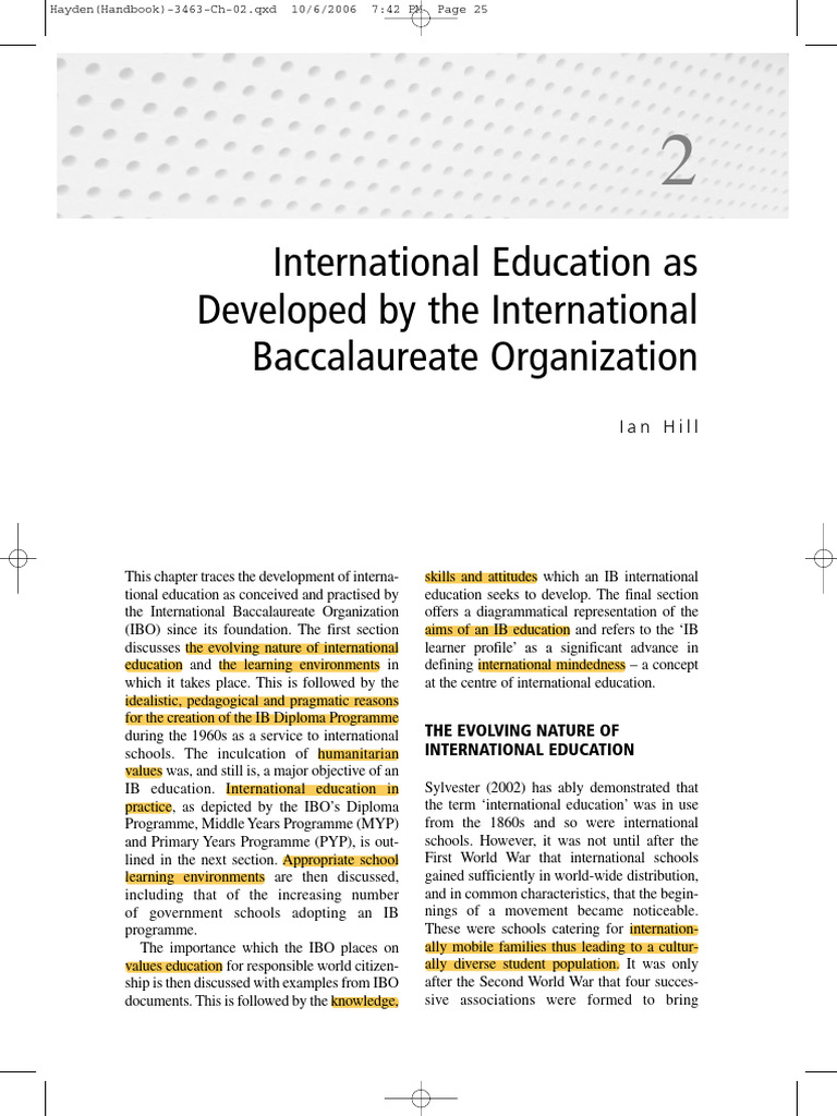 Hayden (Handbook) - Ch-02 IE As Developed by The IB | PDF | Curriculum