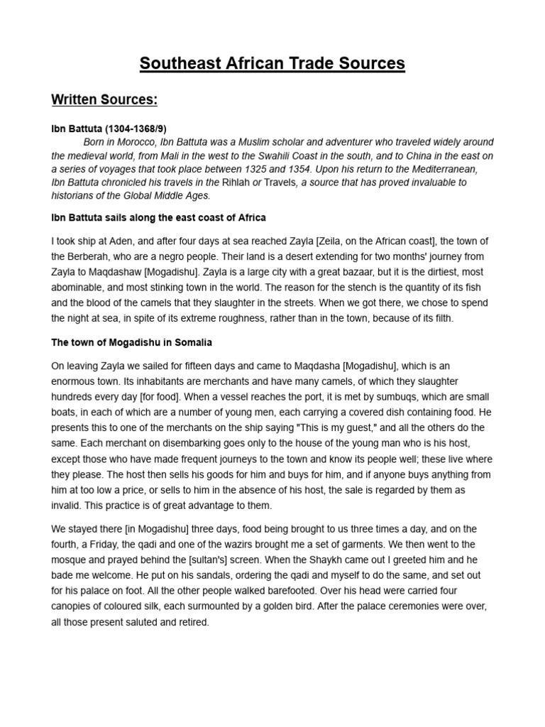 Southeast African Trade Insights | PDF | History