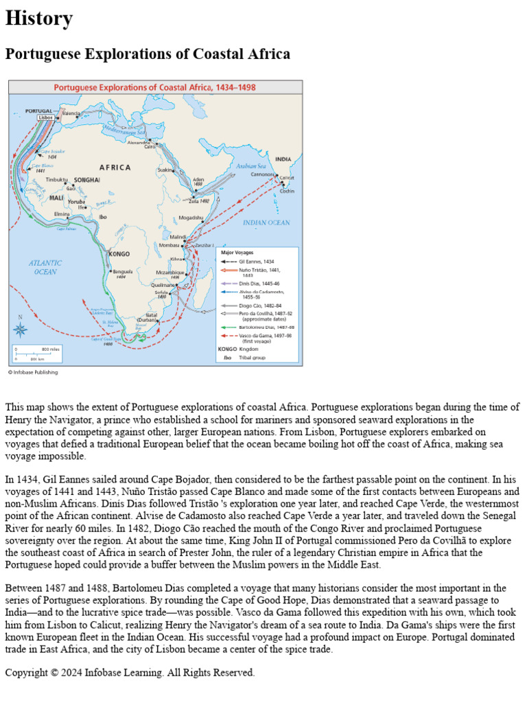 Portuguese Explorations of Coastal Africa | PDF