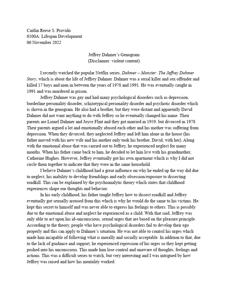 Jeffrey Dahmer's Childhood Impact | PDF | Id | Thought
