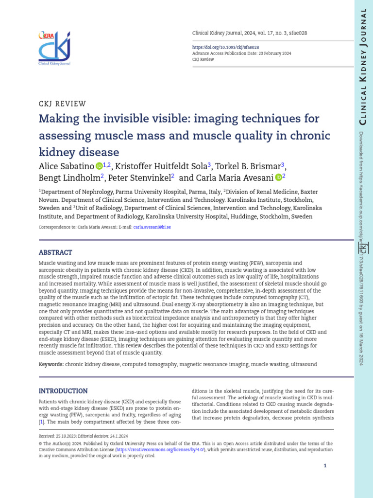 Massa Muscular em DRC Março 2024pdf | PDF | Chronic Kidney Disease ...