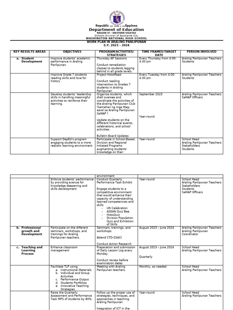AP Action Plan 2023 2024 | PDF | Social Sciences | Educational Technology