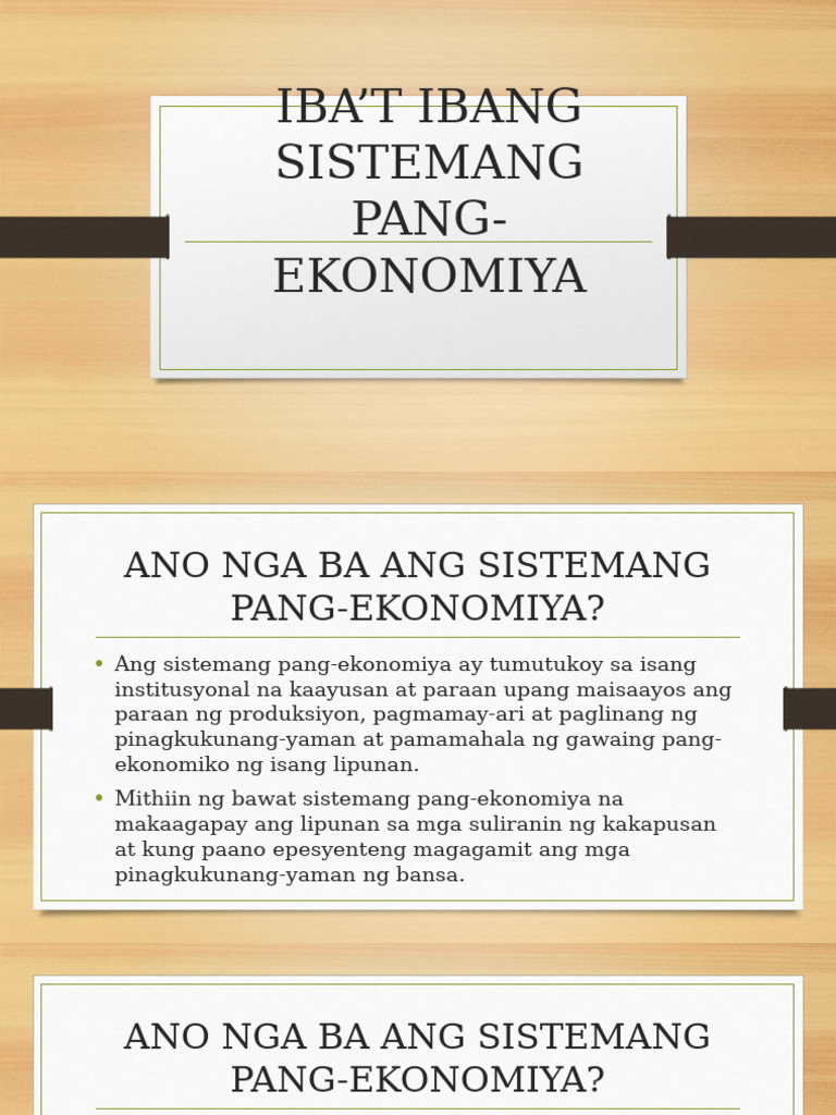 Ap 9 Hrag Iba't Ibang Sistemang Pang-Ekonomiya | PDF