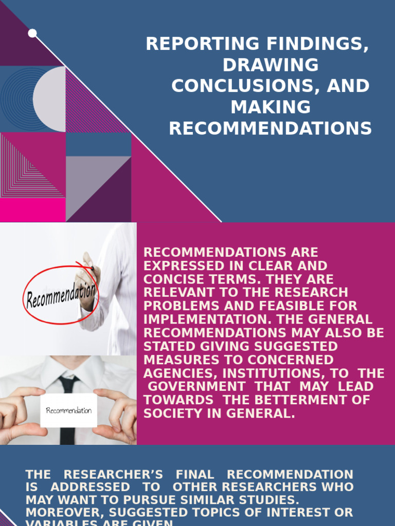 Recommendations for Research Findings | PDF | Policy | Cognitive Science