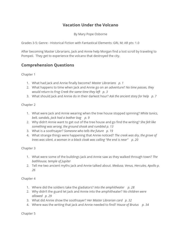 Jack and Annie's Pompeii Adventure | PDF | Young Adult