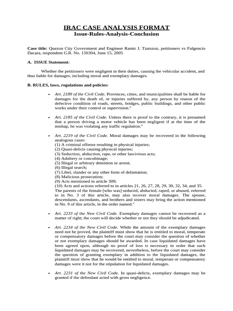 Husay-16, Gamez, Coleen Ingrid R. - Quezon City Government Vs Dacara ...