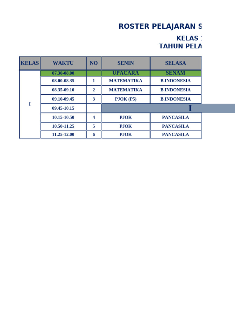 Roster Kelas 1 dan 3 SD Negeri 2 | PDF