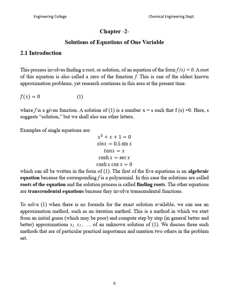 LEC 2 Sol. of Non-Linear Equation | PDF | Equations | Zero Of A Function