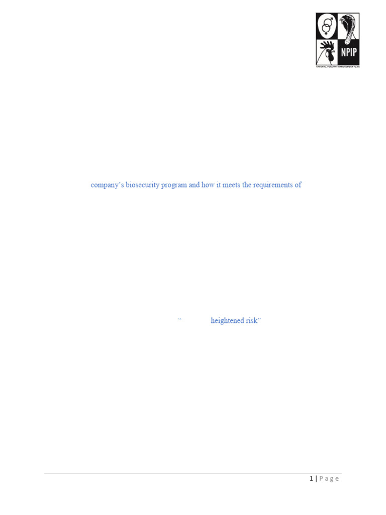 NPIP Biosecurity Audit Guidelines | PDF | Water | Audit