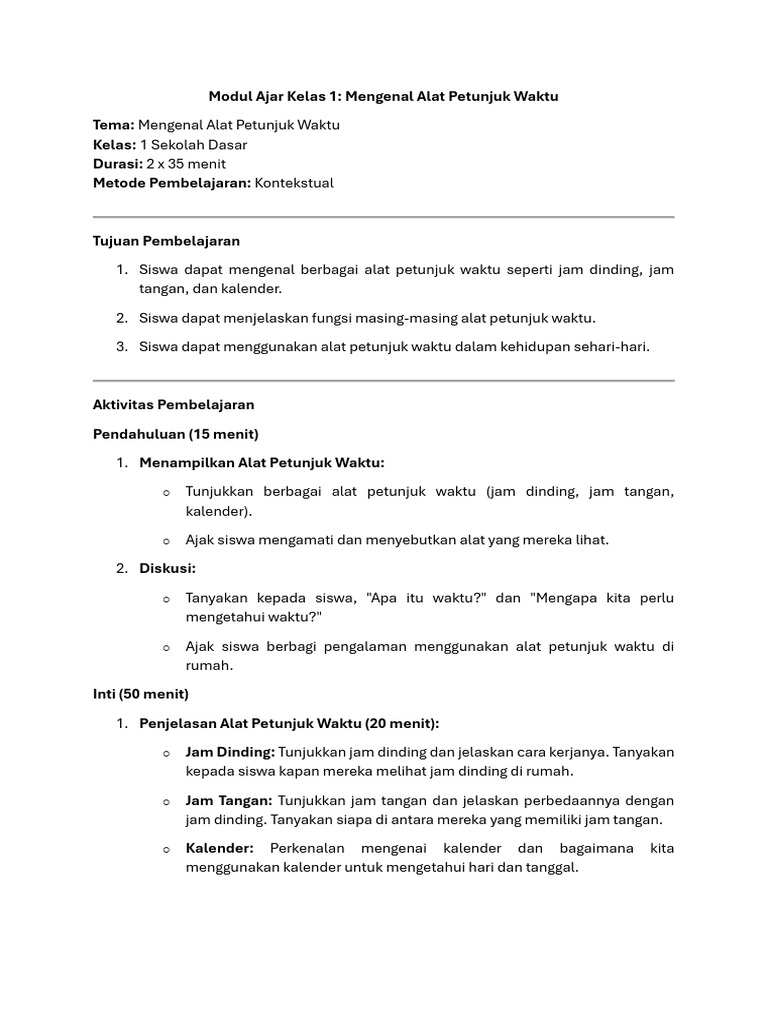 Modul Ajar Kelas 1 | PDF | Seni