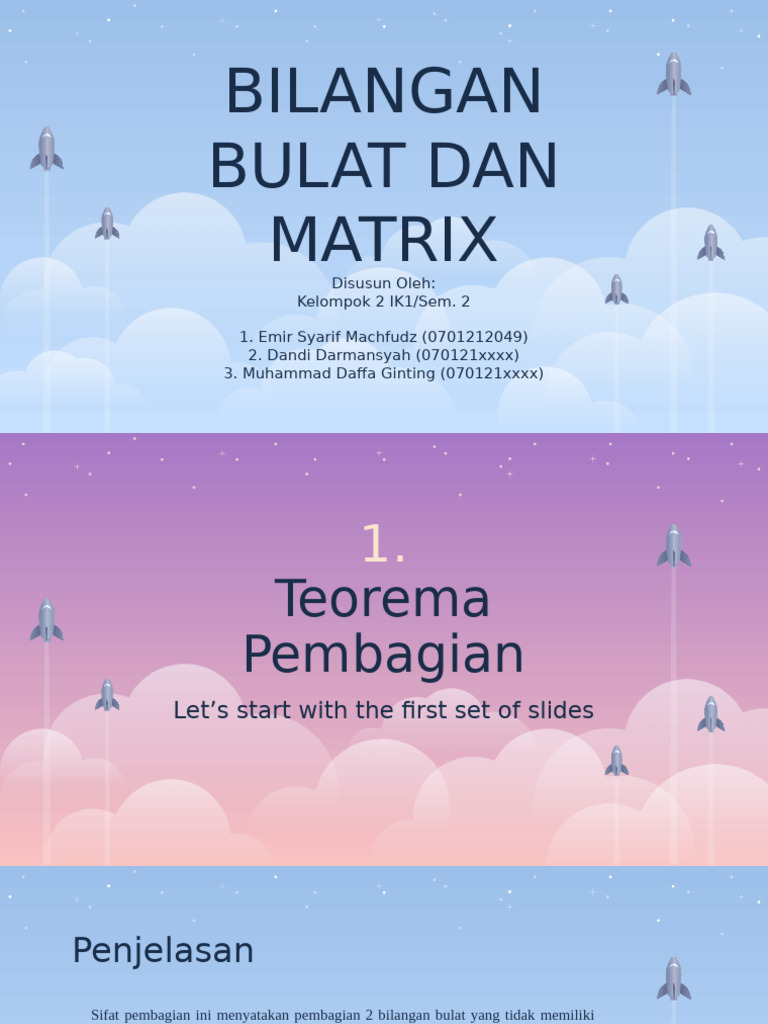 Bilangan Bulat Dan Matrix k2 | PDF | Metode & Bahan Ajar