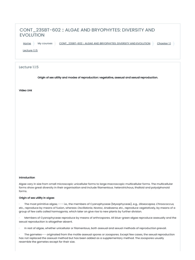 Algae 5 Pdf Sex Sexual Reproduction