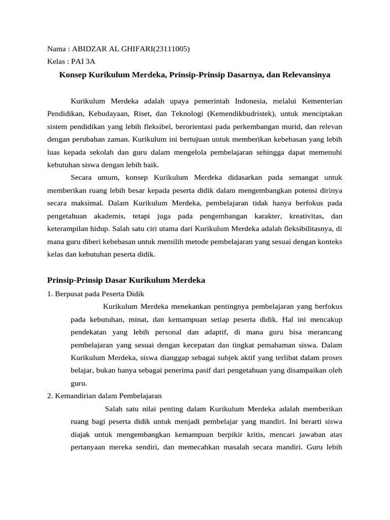 Konsep Kurikulum Merdeka | PDF | Karier & Perkembangan
