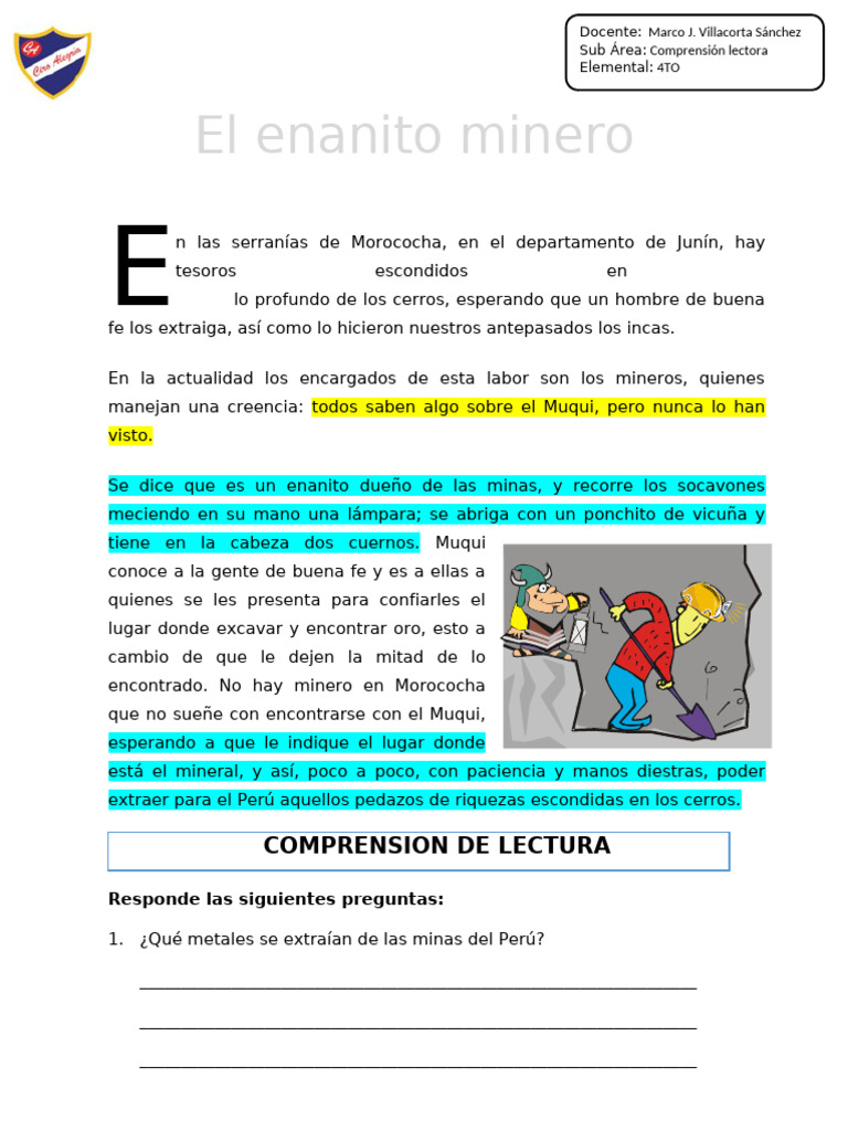 LECTURA - #7 El Enanito Minero | PDF | Ciencias sociales