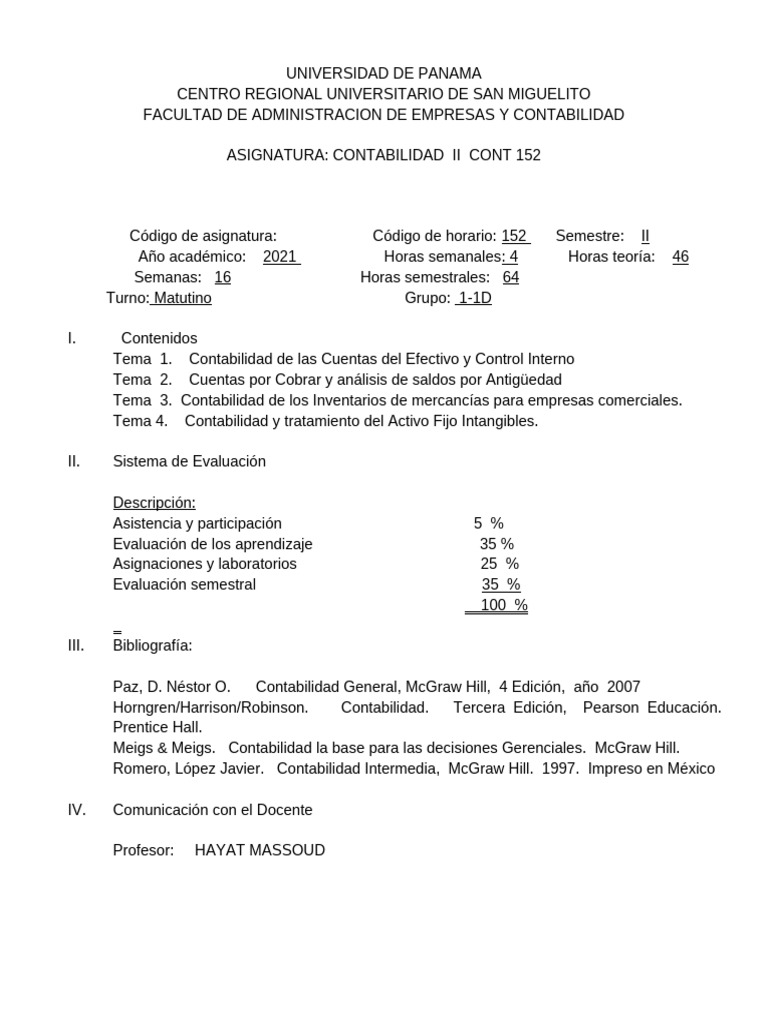 CRONOGRAMA DE ACTIVIDADES . CONTABILIDAD II semestre 2. | PDF | Activo intangible | Contabilidad