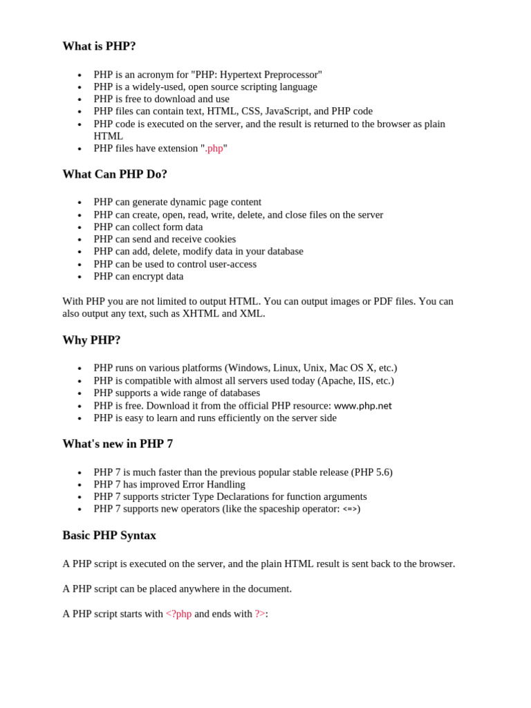 Web Development BCS IV Sem Unit II | PDF | Php | Class (Computer Programming)