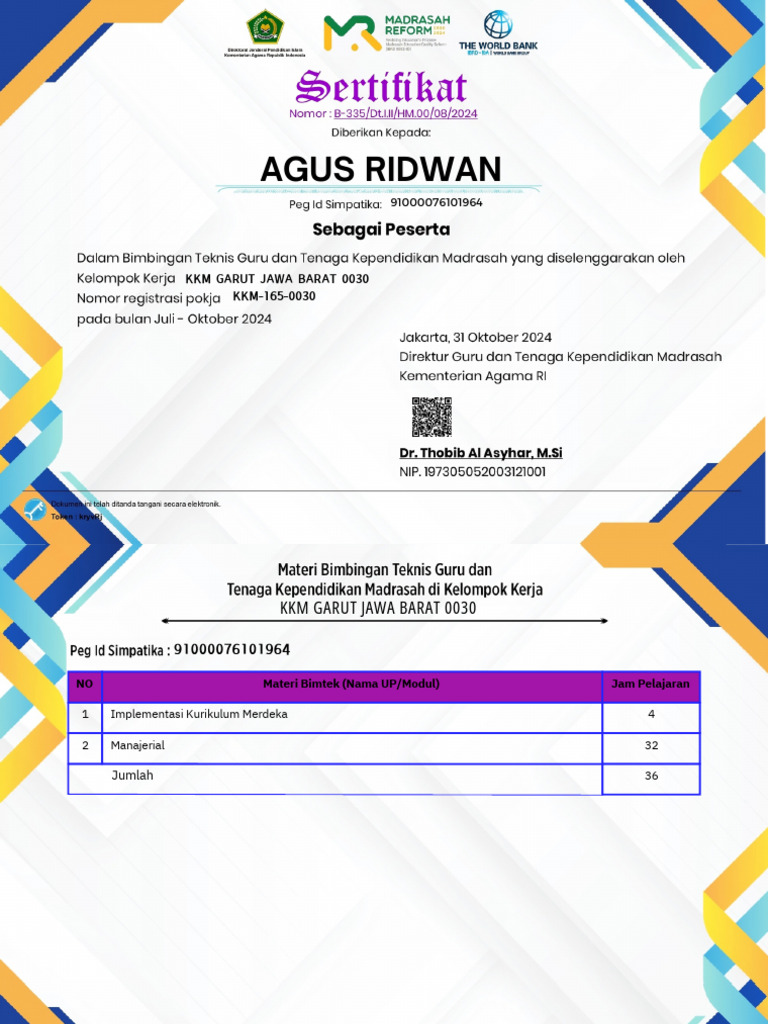 Sertifikat PKB 2024 Agus Ridwan | PDF