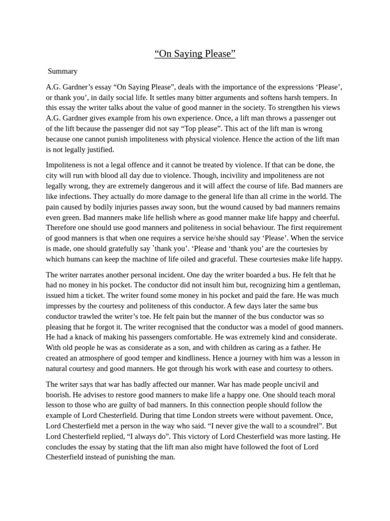 On Saying Please | PDF On Saying Please | PDF