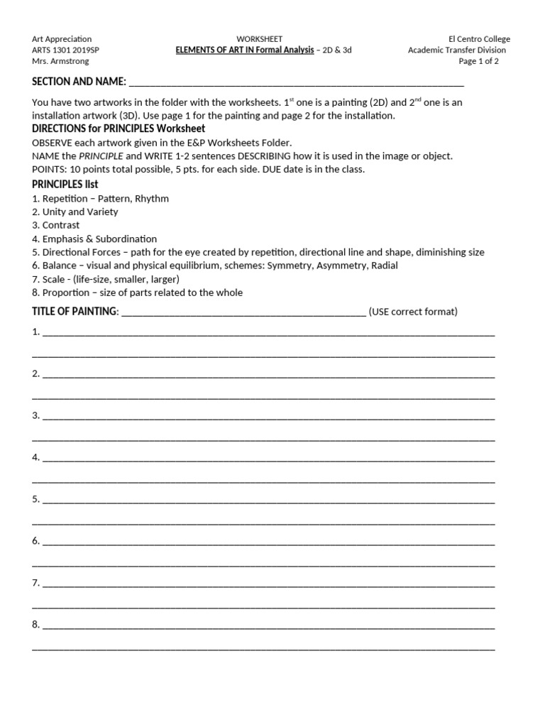 2020 Principles Worksheet 2D and 3D New | PDF | Symmetry | Physics