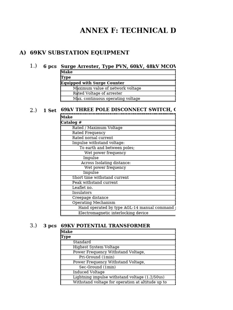 Technical Data Sheet - Schedule | PDF | Insulator (Electricity) | Relay