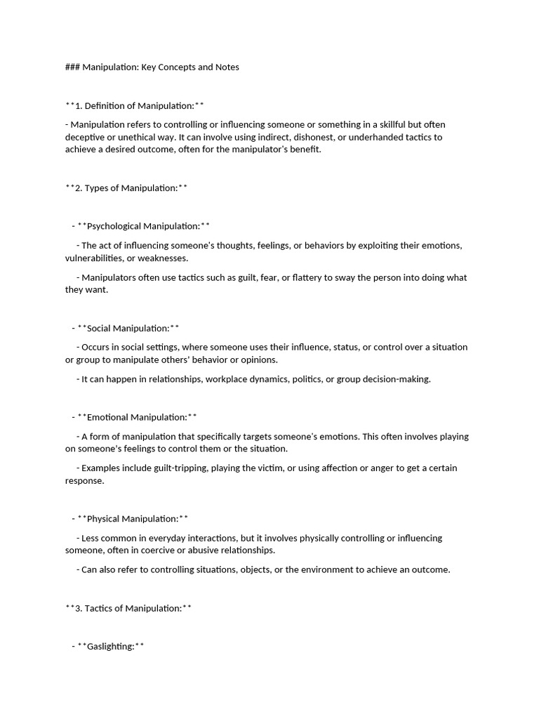 Manipulation | PDF | Feeling | Emotions