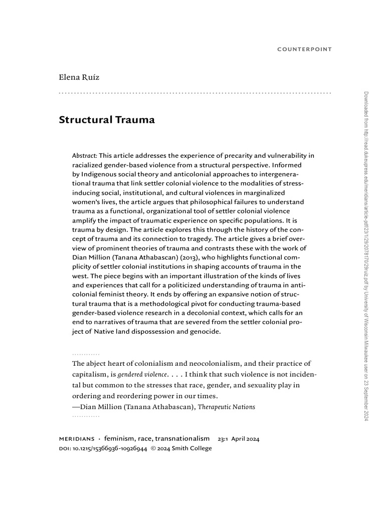 Structural Trauma | PDF | Psychological Trauma | Violence