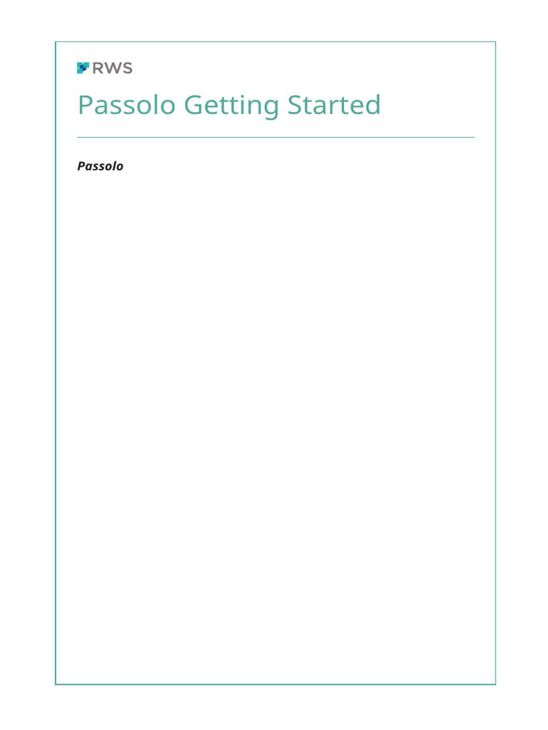 SDL Passolo Getting Started Guide | PDF | Microsoft Windows | Legal ...