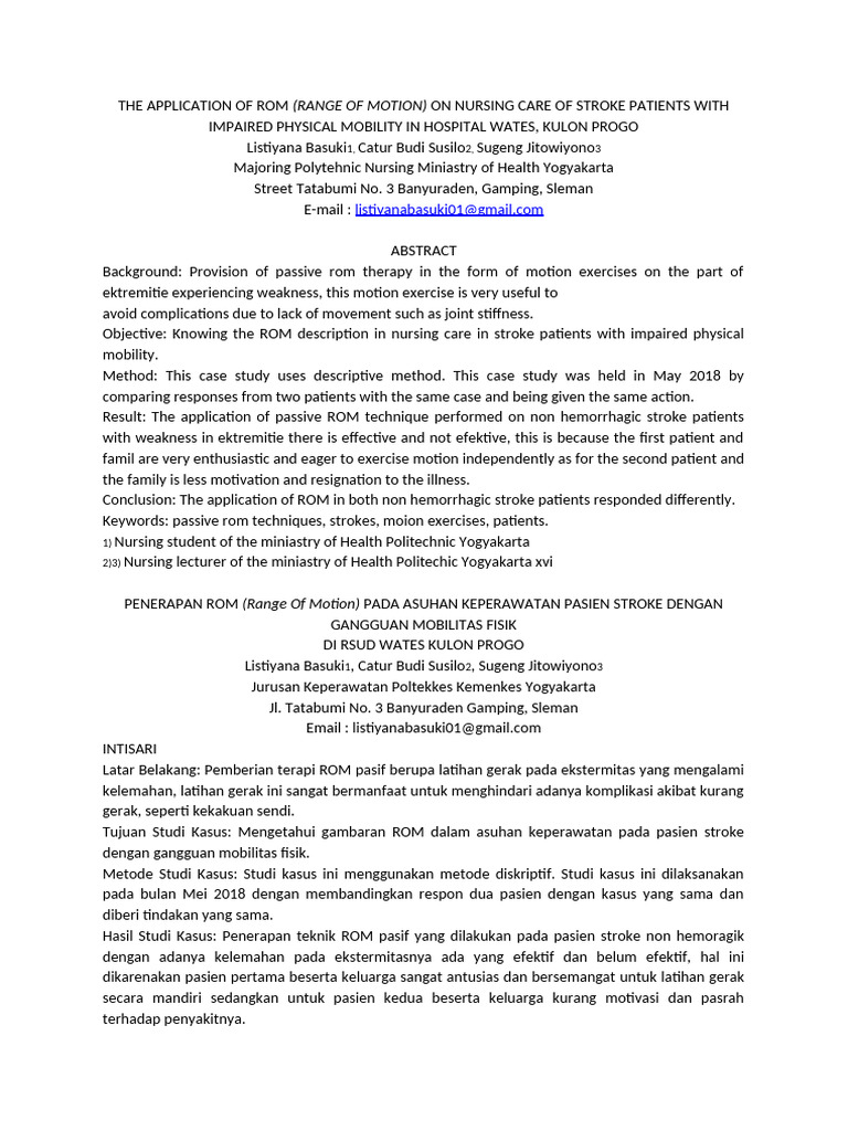 Rom Stroke Ani Jurnal | PDF