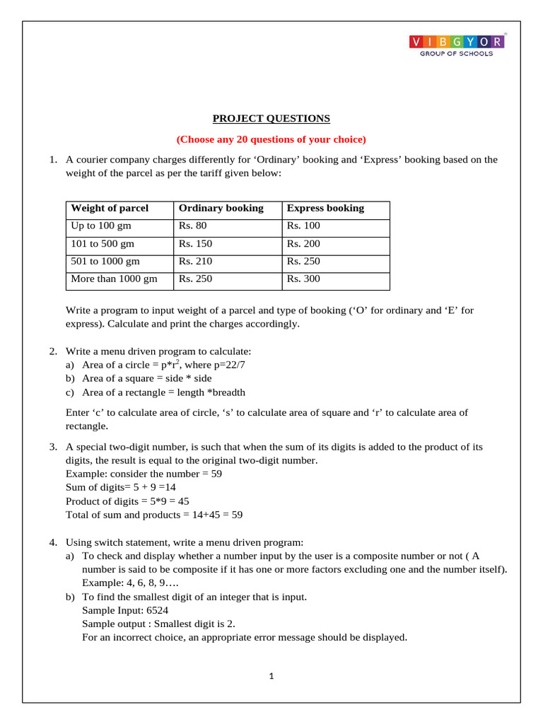 Cisce - Grade 10 - Project Questions 24-25 | PDF | String (Computer ...