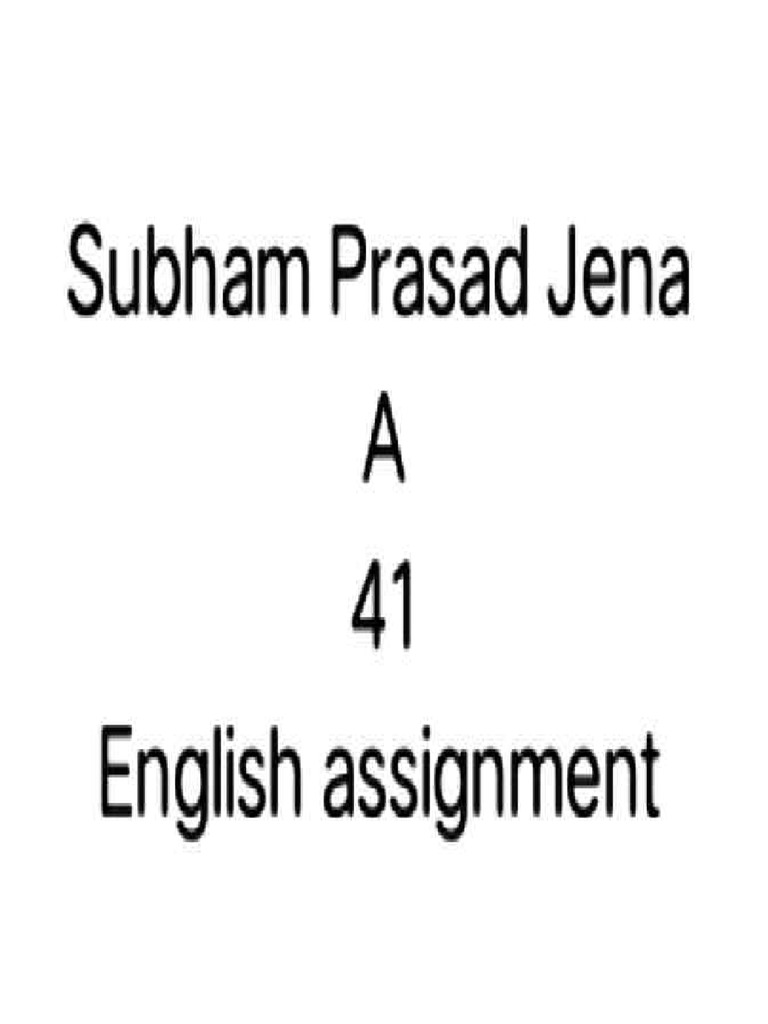 Subham Prasad Jena, A, 41 | PDF