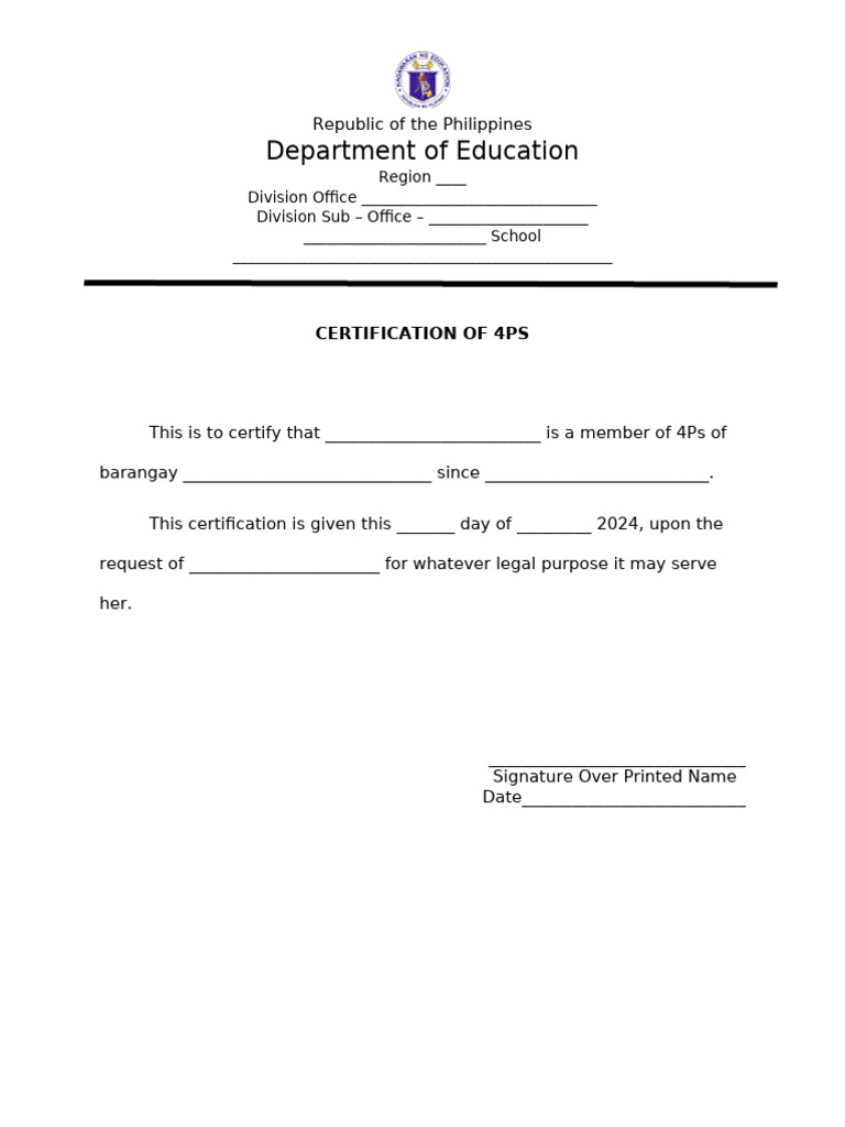 Certification of 4PS | PDF | Career & Growth | Business