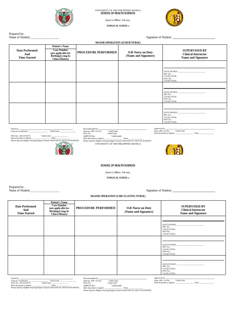 UP prc form | PDF | Nursing | Clinical Medicine