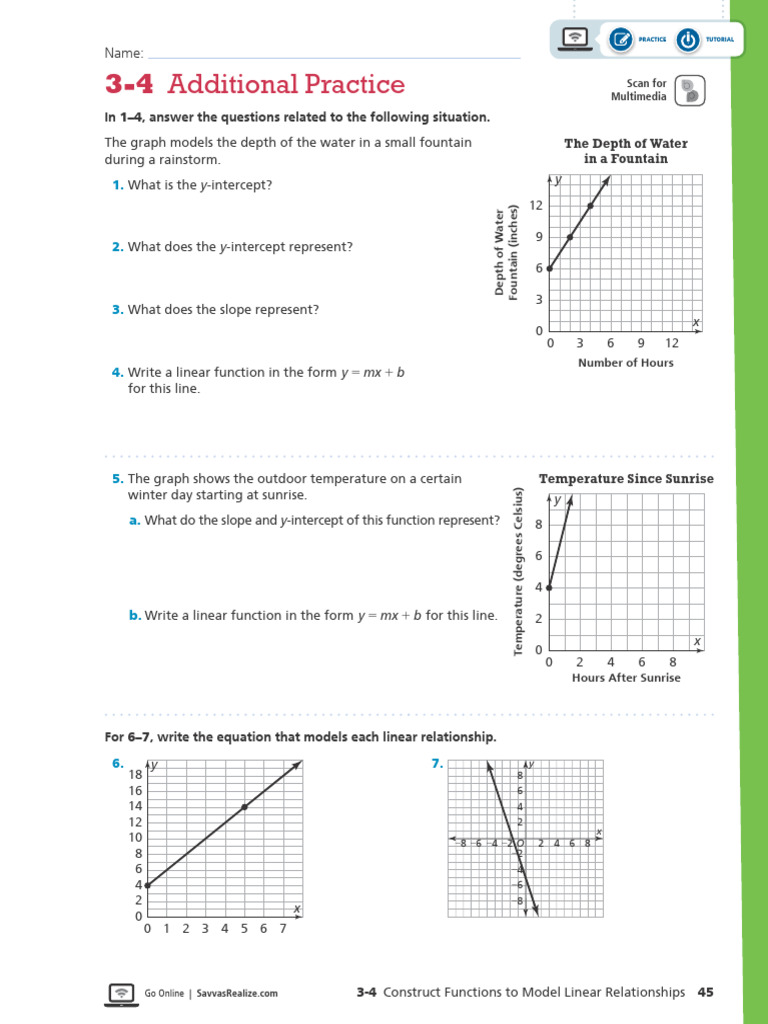 Construct Functions To Model Linear Relationships | PDF Construct Functions To Model Linear Relationships | PDF