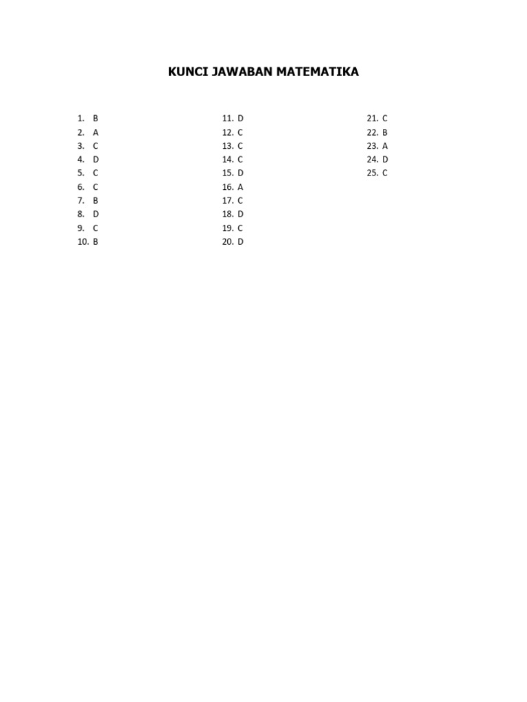 Math Answer Key | PDF