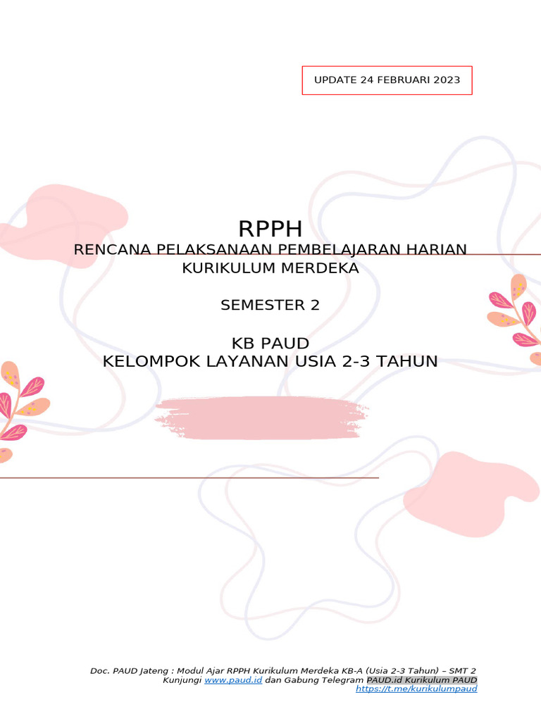 Kumer - RPPH KB A - 2&3 - Tahun - Smt2 - Kumer | PDF