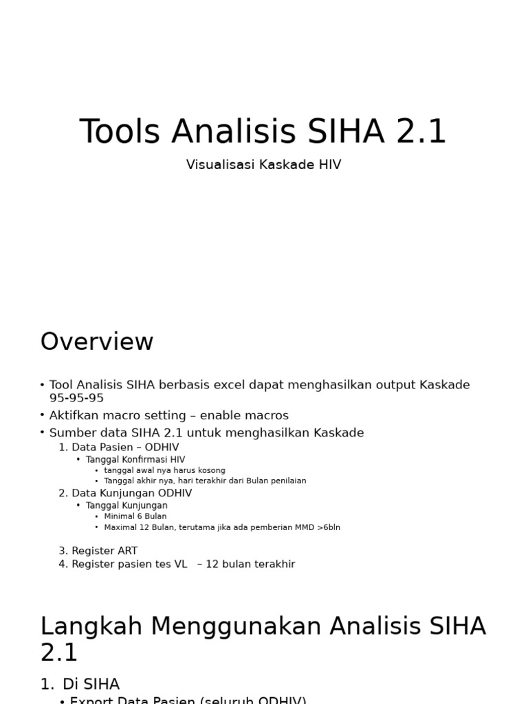 Analisis SIHA 2.1 untuk Kaskade HIV | PDF